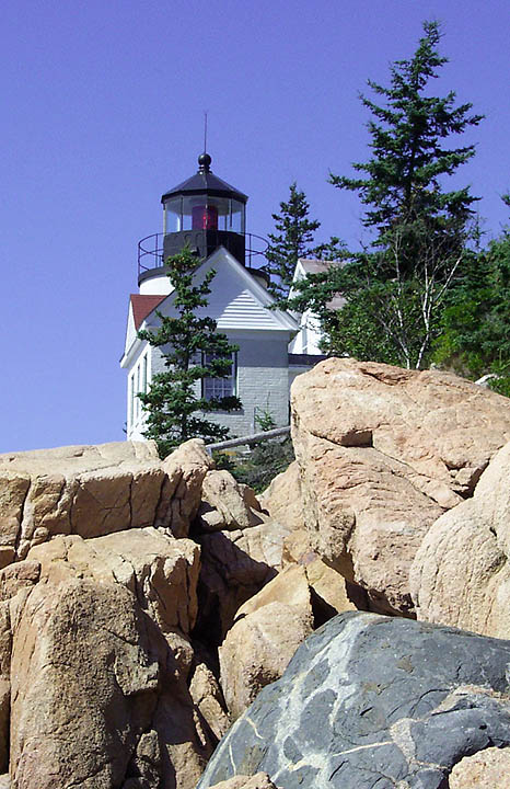 The lighthouse at Bass Harbor on Mount Desert Island near Acadia Natl ...