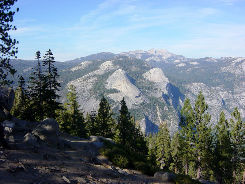Basket Dome and North Dome viewed from the Pohono Trail | Pics4Learning