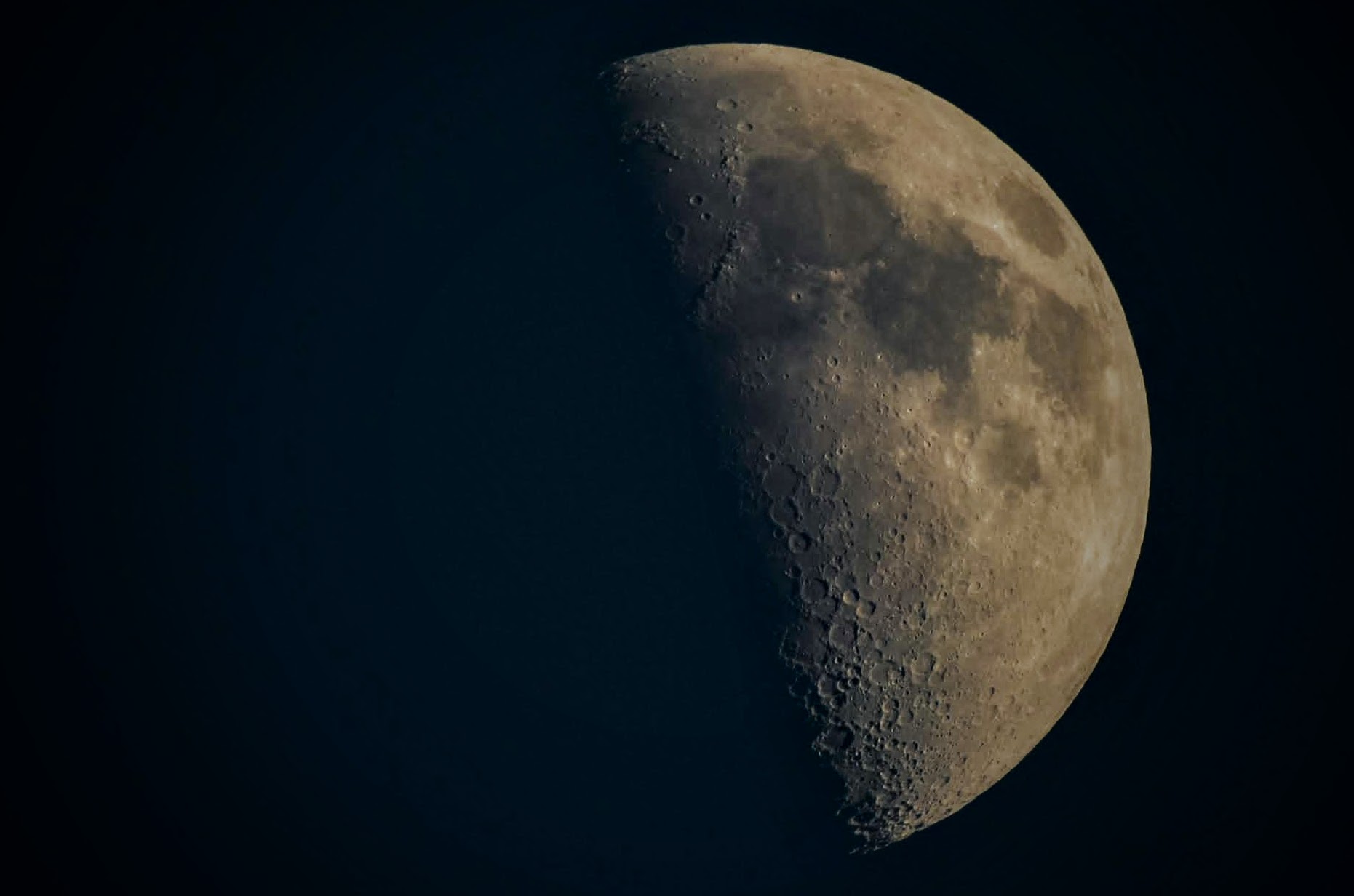 Enhanced photo of a half moon | Pics4Learning