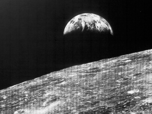 Earthrise from the moon by the Lunar Orbiter spacecraft | Pics4Learning