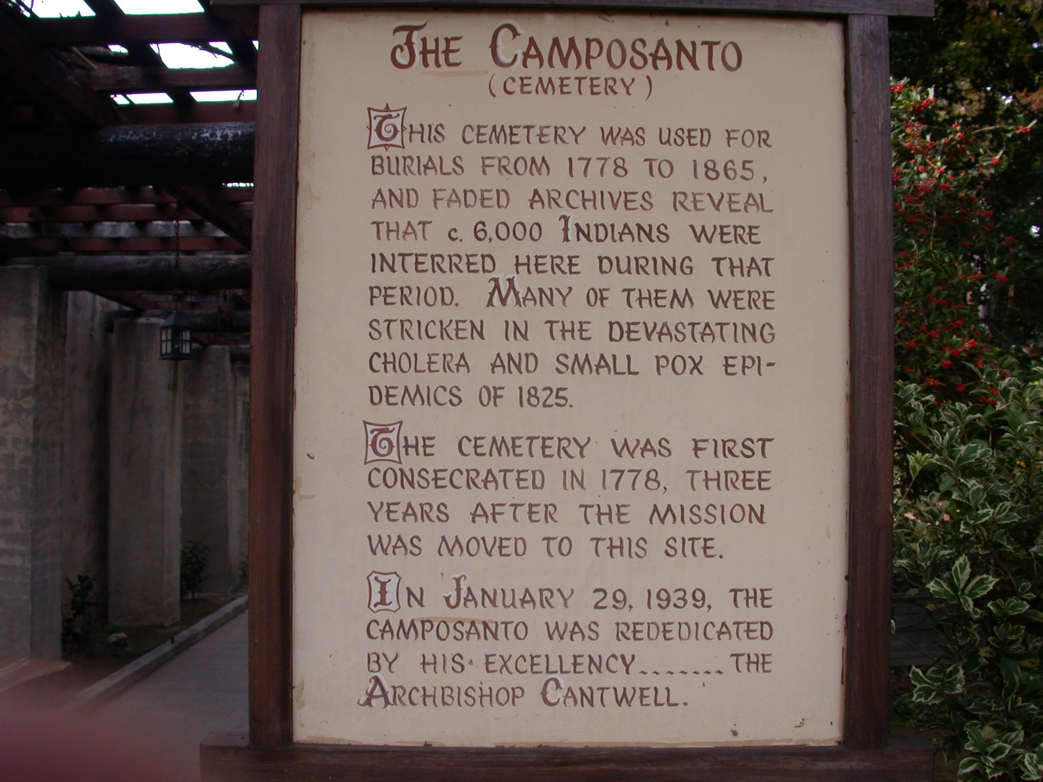 San Gabriel Cemetery Sign | Pics4Learning