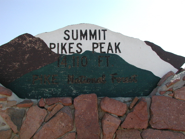 Summit of Pikes Peak- Sign at Top | Pics4Learning