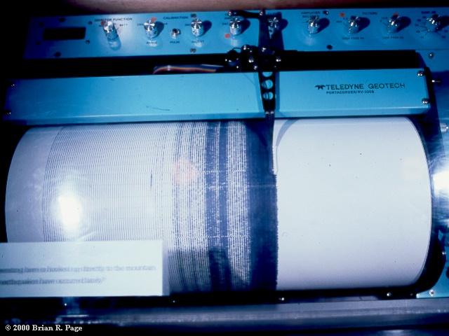 Seismograph recording of the activity at the summit of Mt. St. Helens ...