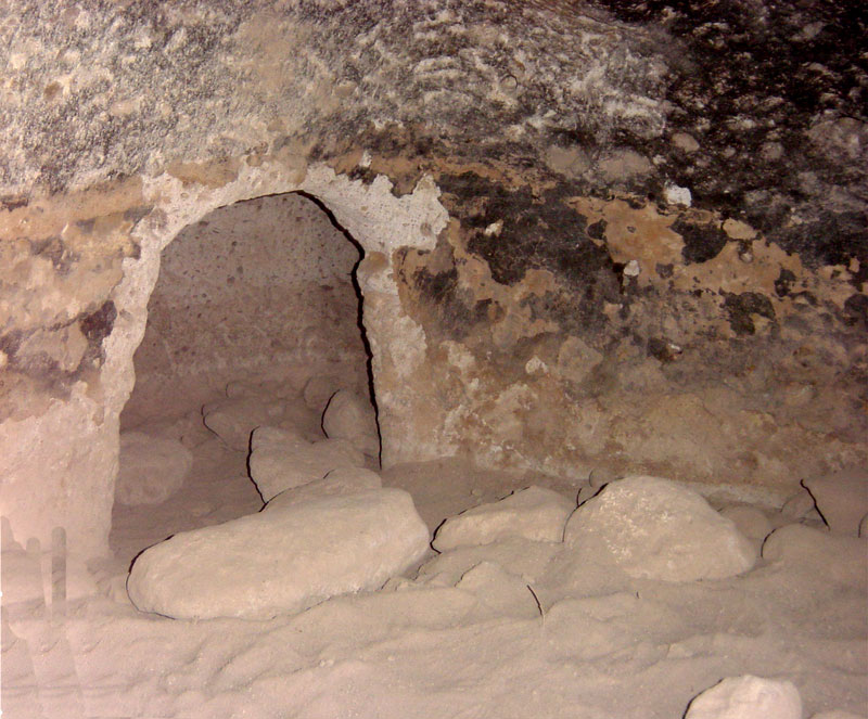 Storage space carved out in the back of the cave | Pics4Learning